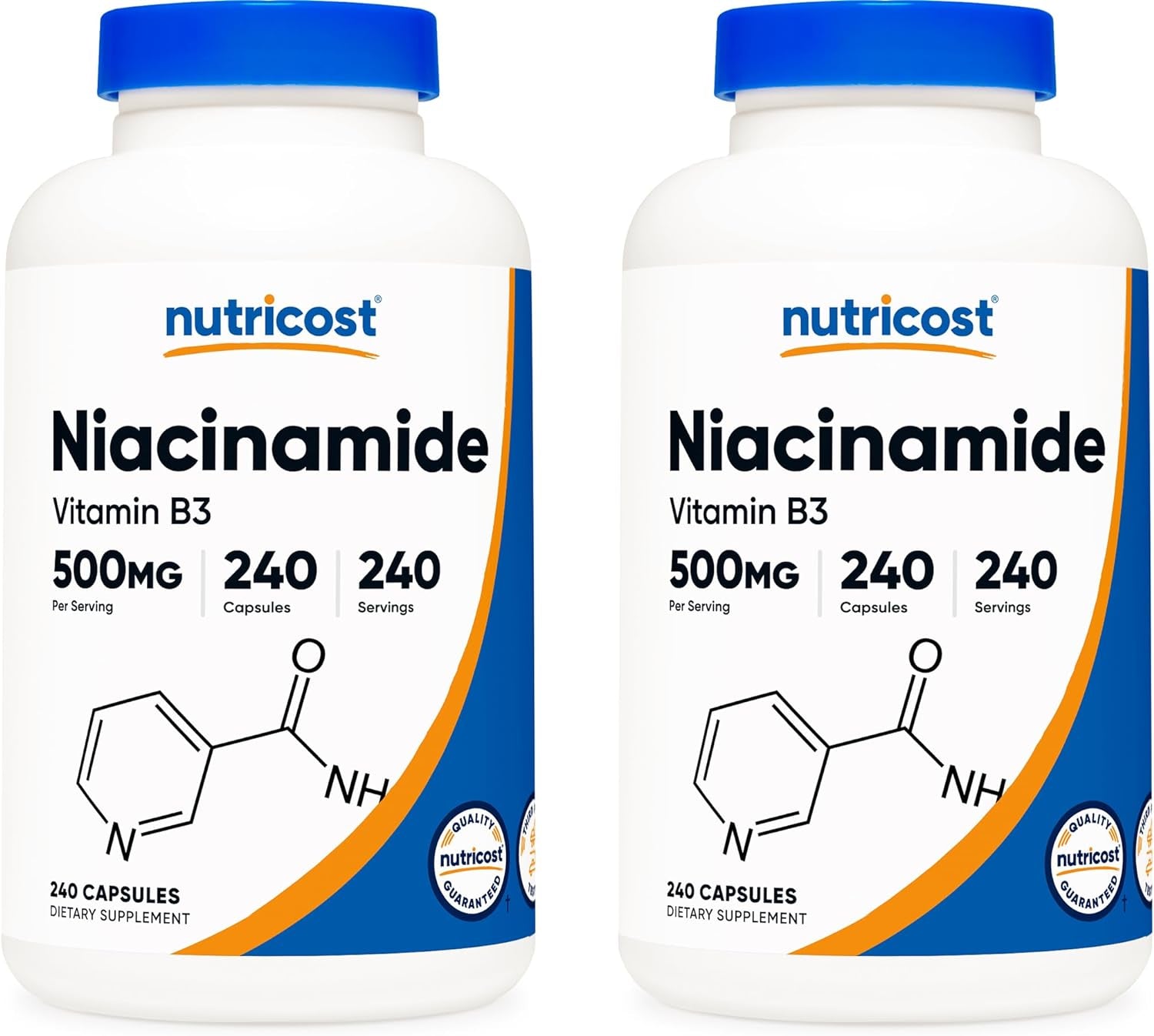 Nutricost Niacinamide (Vitamin B3) 500Mg, 240 Capsules (2 Bottles) – SuppsWorld