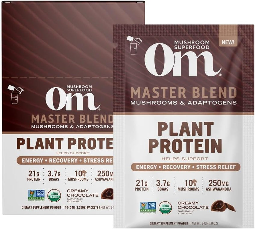 Om Mushroom Superfood Master Blend Mushrooms & Adaptogens, Creamy Choc – SuppsWorld