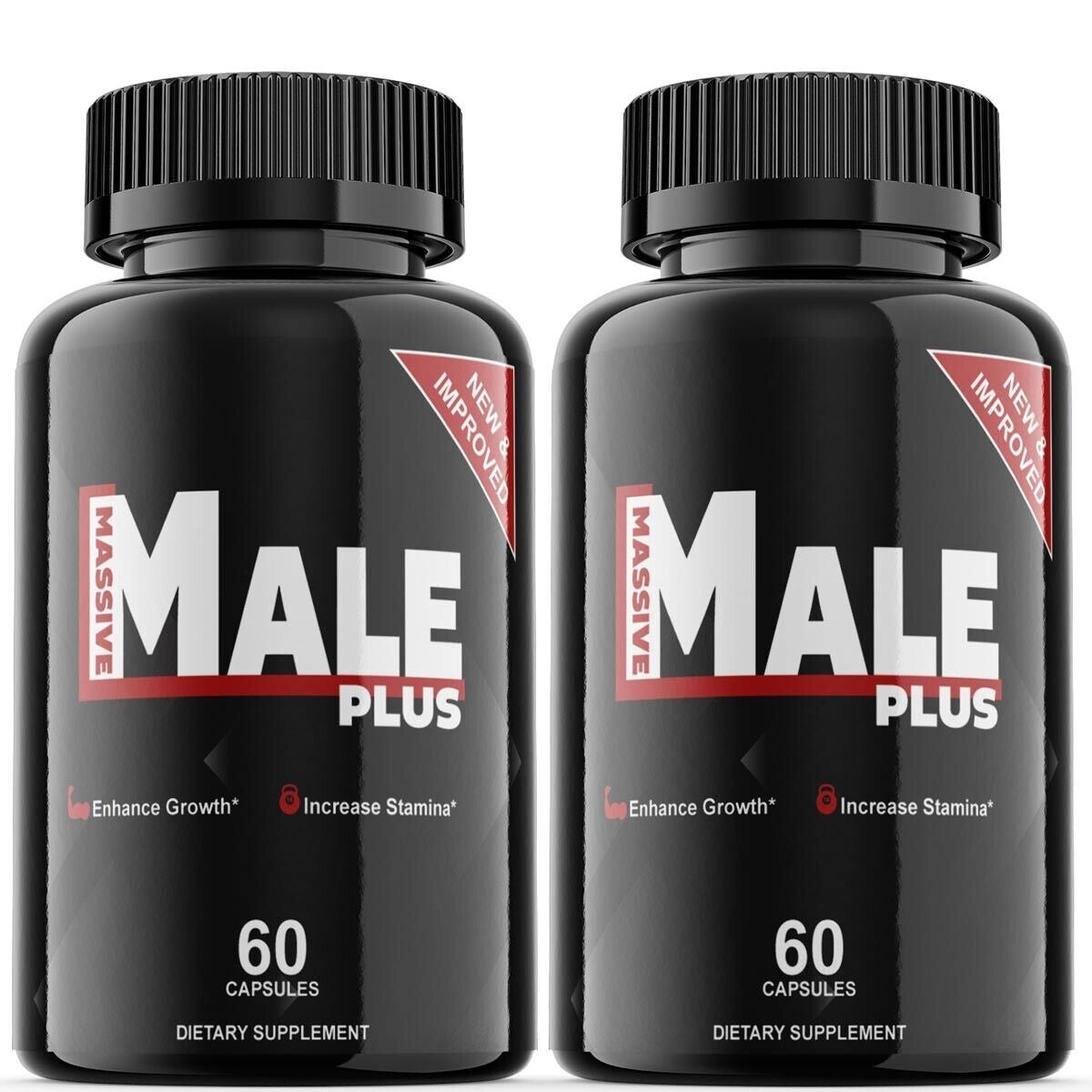 Massive Male plus - Male Virility - 2 Bottles - 120 Capsules – SuppsWorld