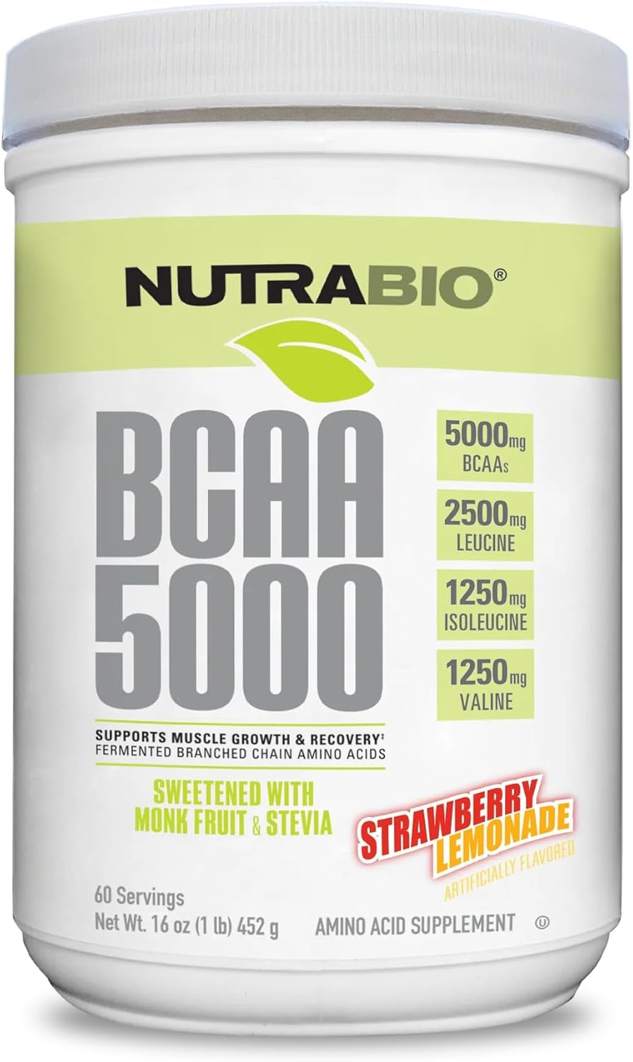 Nutrabio BCAA 5000 Powder - Fermented Branched Chain Amino Acids for M ...
