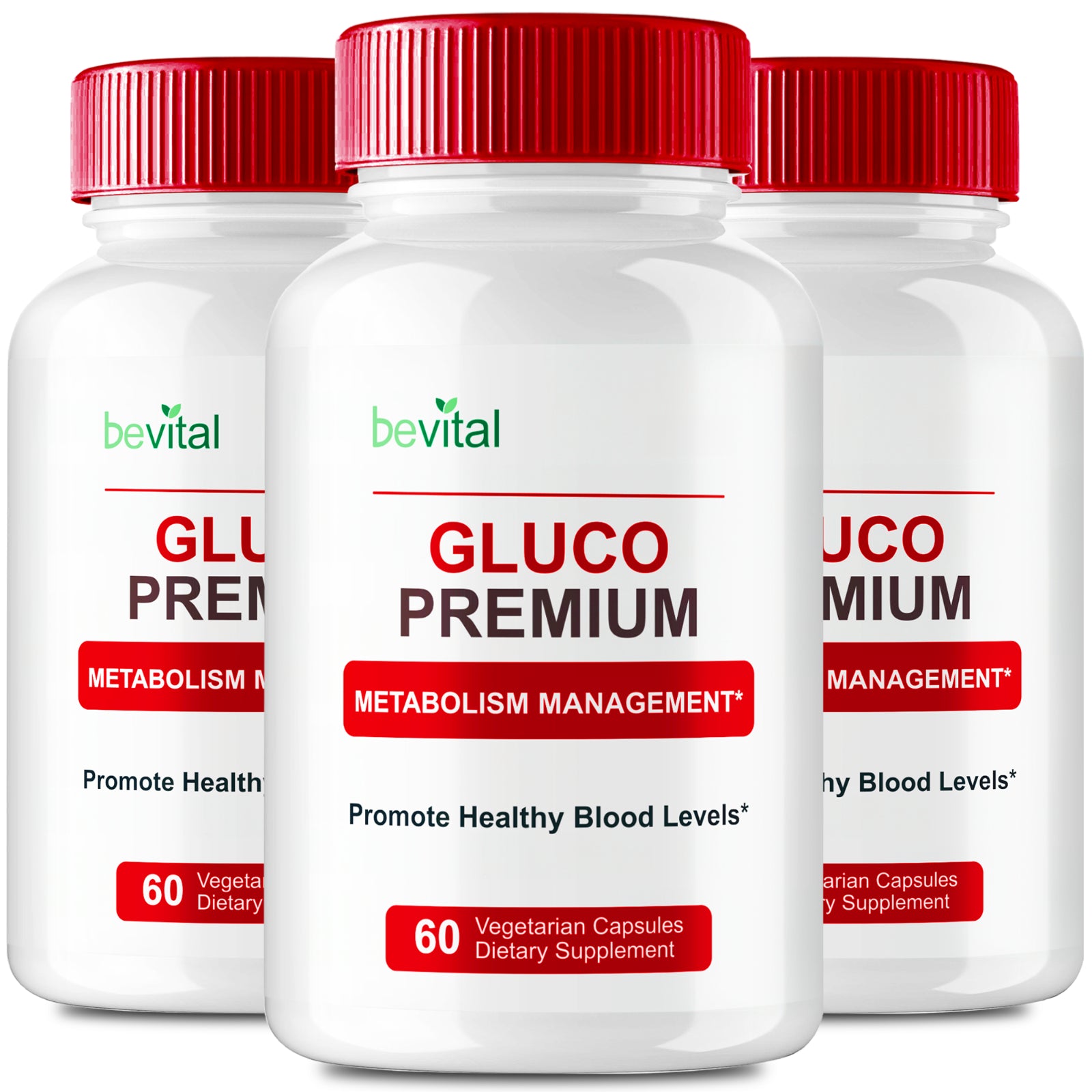 (3 Pack) Gluco Premium Capsules Blood Formula Supplement Support (180 ...