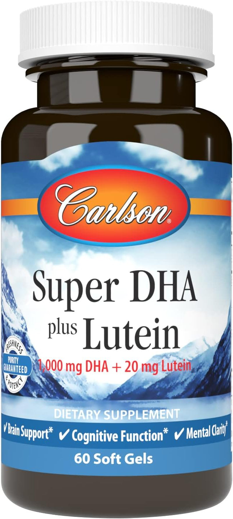 Carlson - Super DHA plus Lutein, 1000 Mg DHA + 20 Mg Lutein, 60 Softge ...
