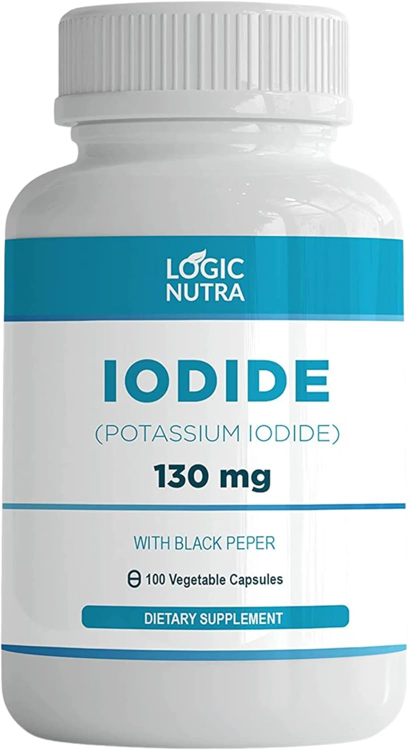 Iodine (Potassium Iodide) 130 Mcg with 100 Vegetable Capsules to Suppo ...