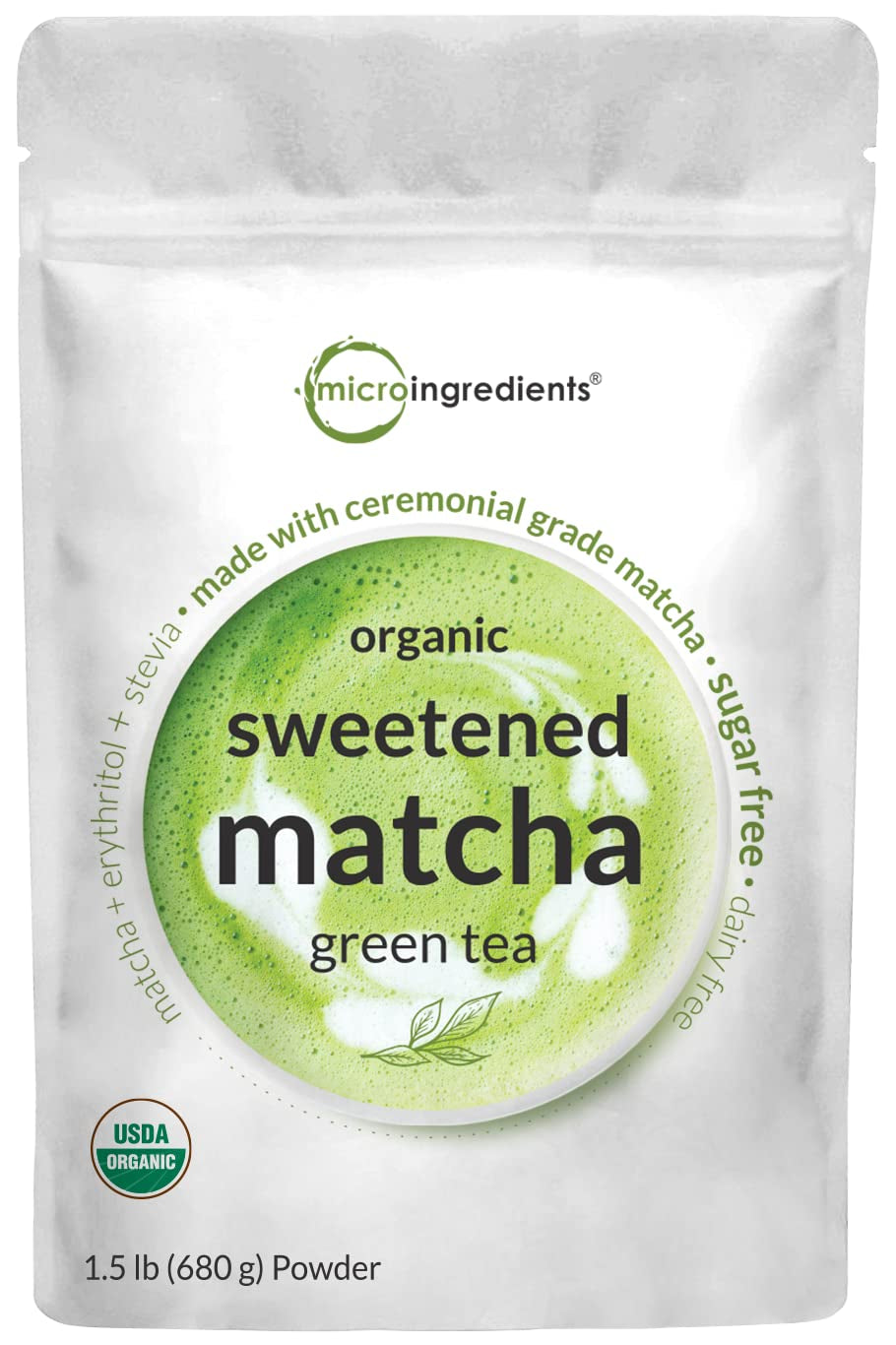Organic Sweet Matcha Powder, 24 Ounce, Sugar Free Matcha Latte Powder ...