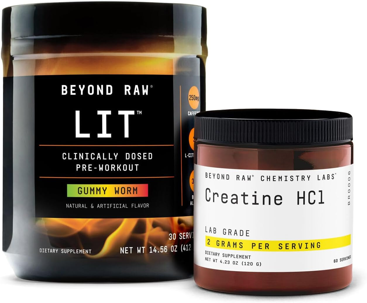 BEYOND RAW Bundle: LIT Preworkout and Chemistry Labs Creatine HCL Powd ...