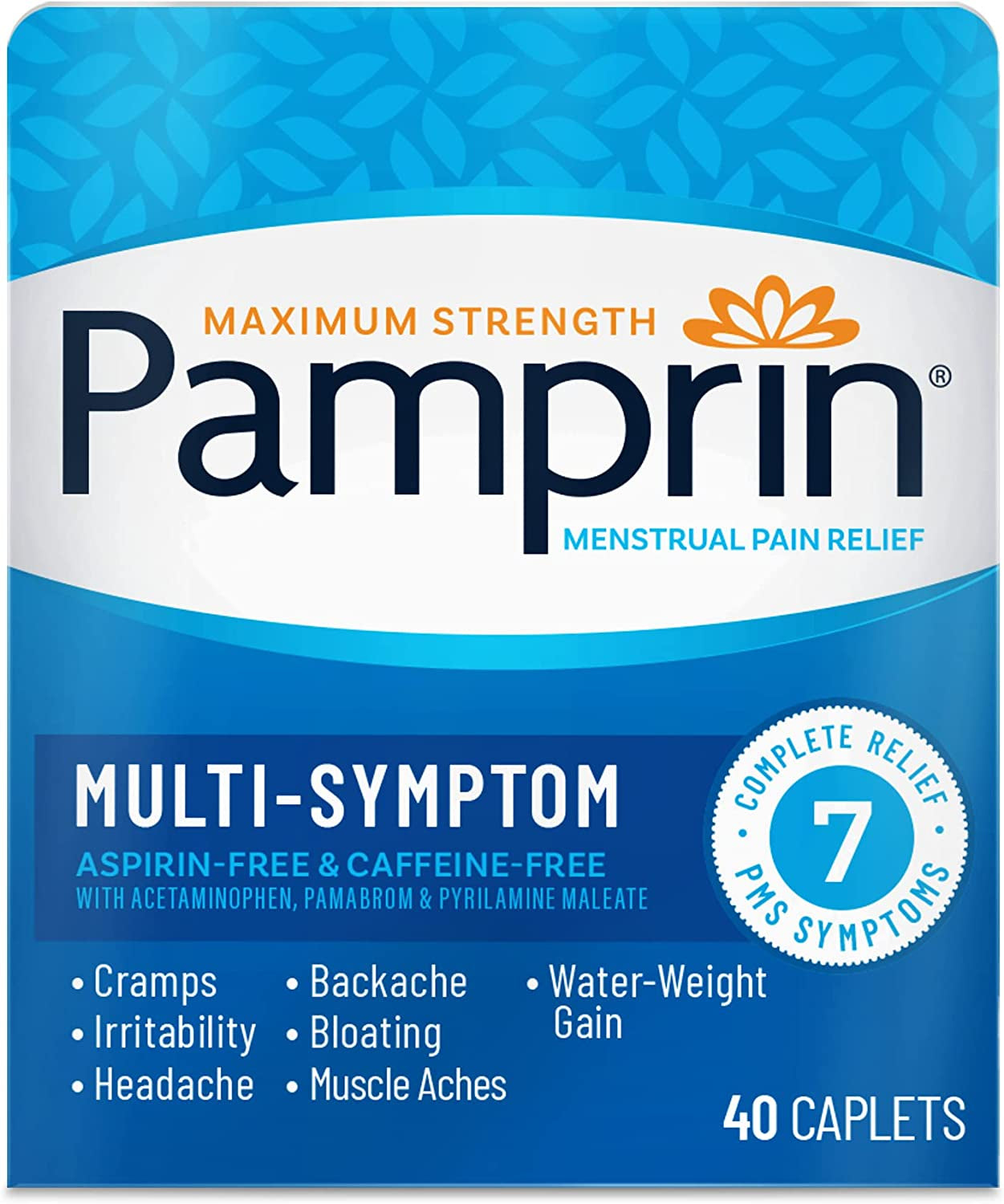 Pamprin Multi-Symptom Formula, with Acetaminophen, Menstrual Period Sy ...