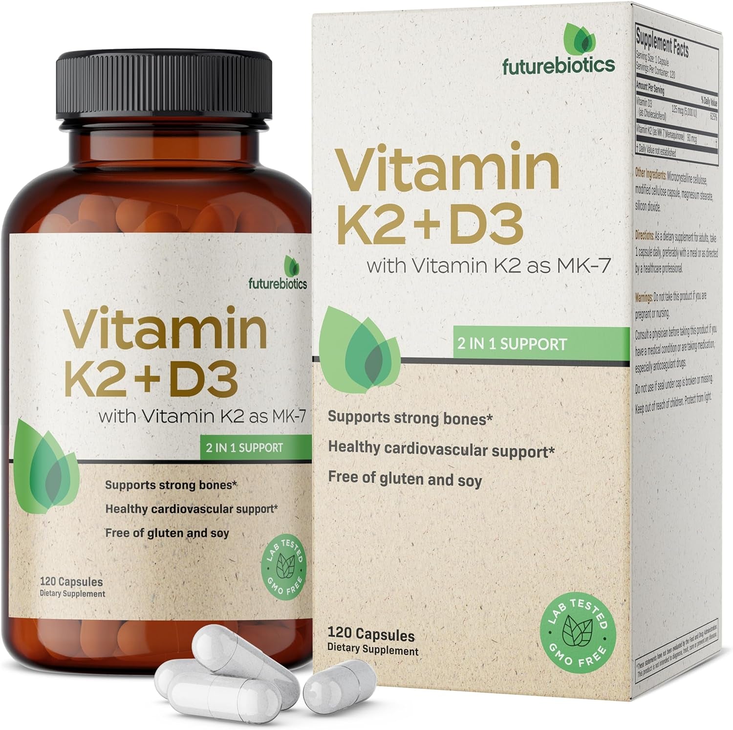 Vitamin K2 (MK7) with D3 Supplement - Non-Gmo Formula - 5000 IU Vitami ...