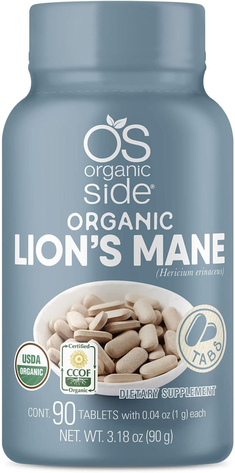 Lion'S Mane 100% Pure Organic 90 Tablets - 1,120 Mg - Certified USDA ...