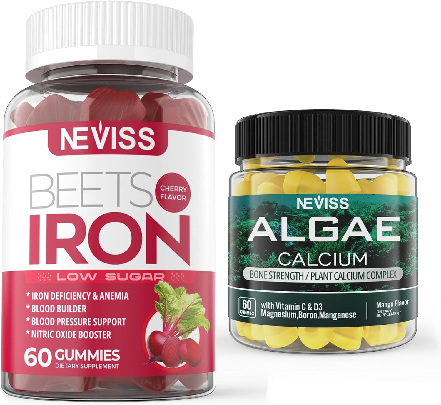 Vegan Iron Gummies + Marine Algae Calcium Gummies Bundle – SuppsWorld