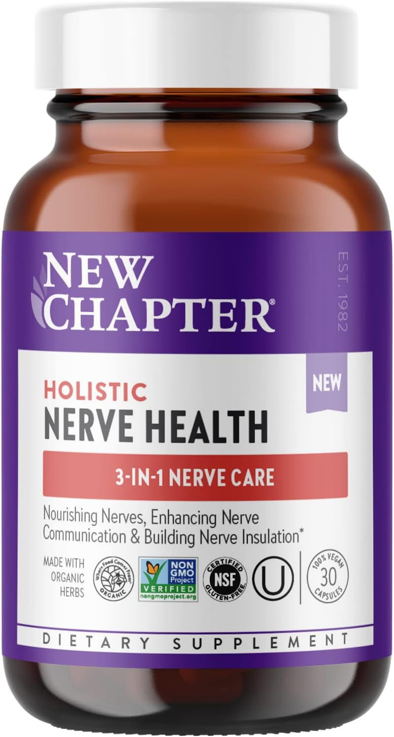 New Chapter Nerve Health Supplement for 3-In-1 Nerve Support from Head ...
