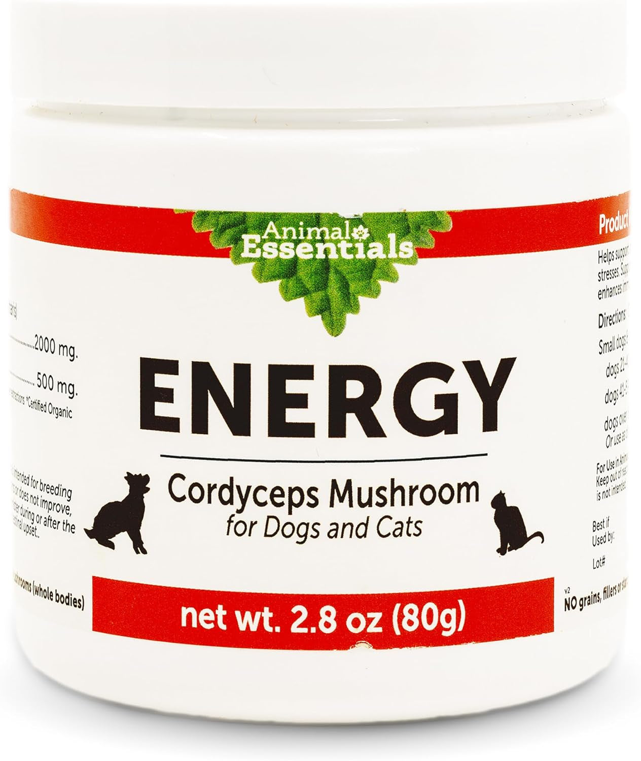 Animal Essentials ENERGY Cordyceps Mushroom Supplement for Dogs & Cats ...