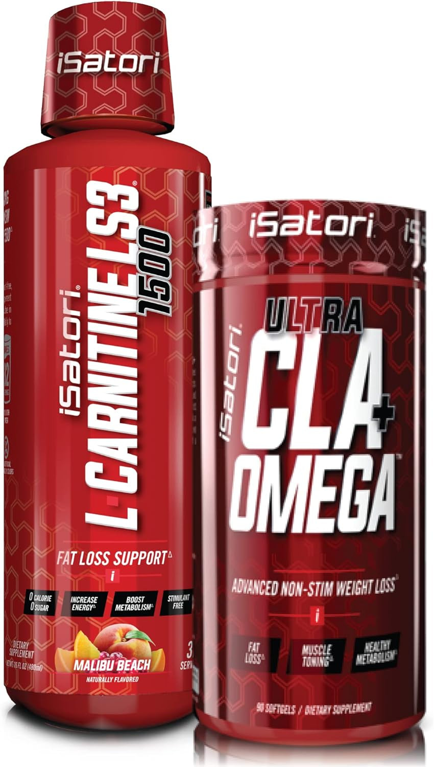 Isatori L-Carnitine LS3 Malibu Beach 1500Mg (32 Servings) Ultra CLA (9 ...