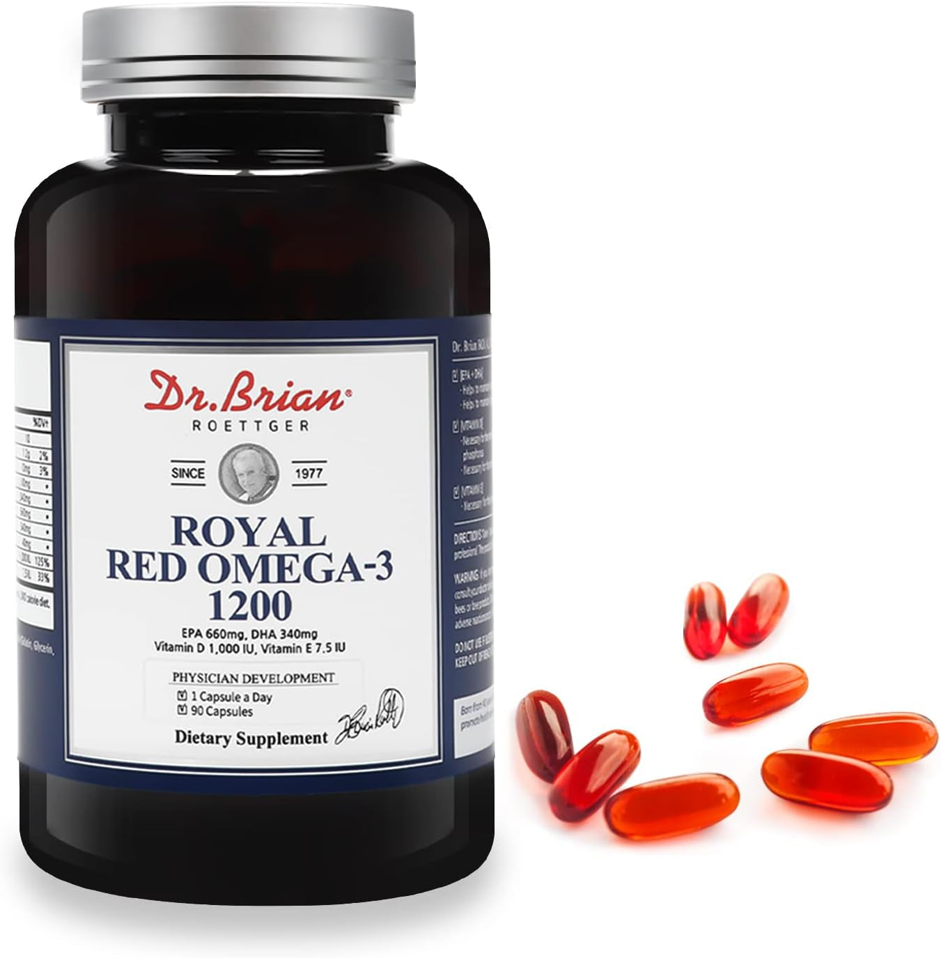 Dr. Brian Royal Red Omega 3 1200, Fish Oil Supplement with EPA and DHA ...