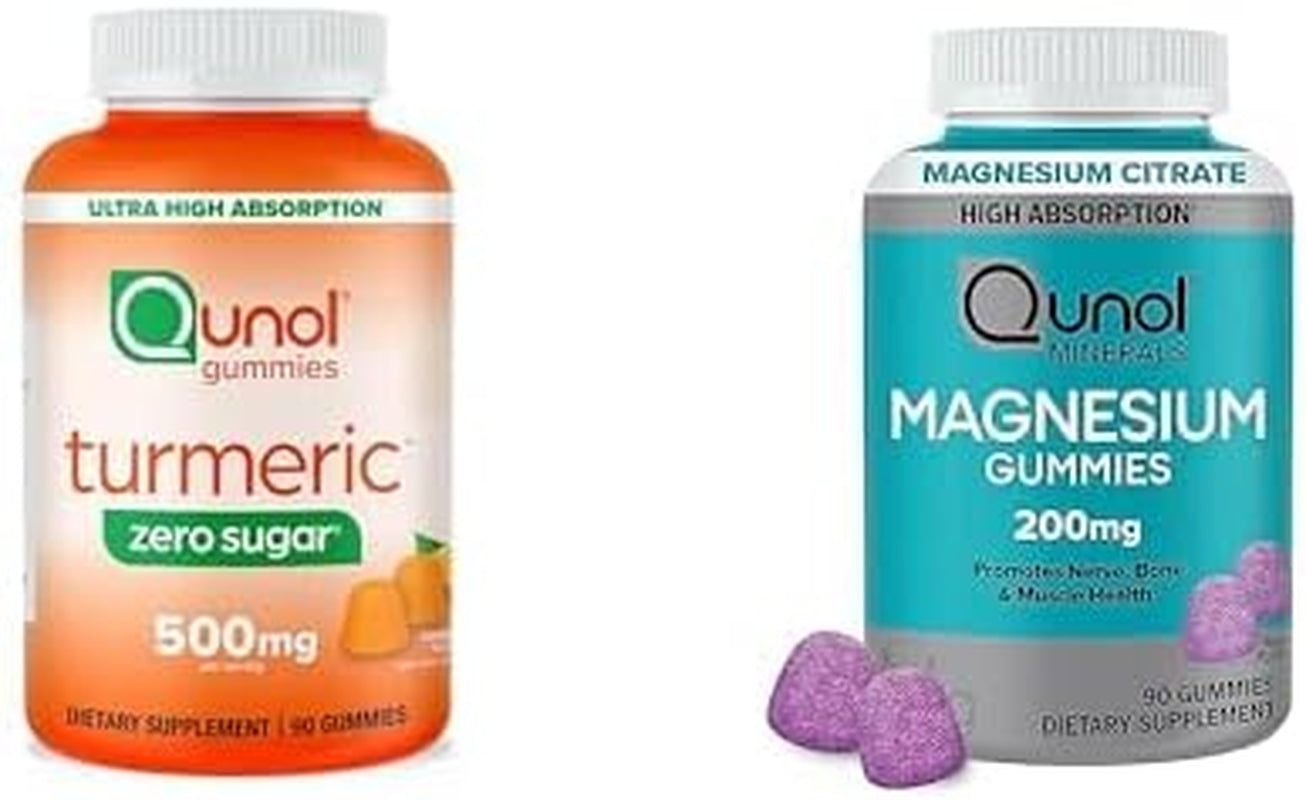 Qunol Zero Sugar Turmeric Gummies, Vegetarian, Gluten Free, 500Mg + Qu ...