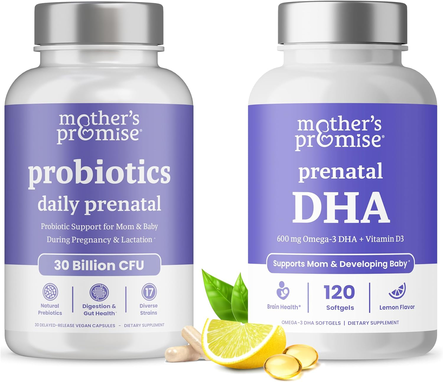 Mother'S Promise Prenatal DHA & Prenatal Probiotics for Women Bundle ...