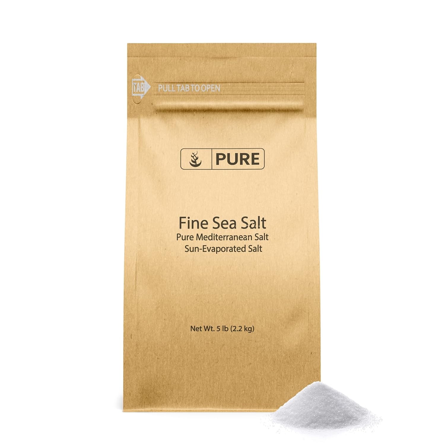 Pure Original Ingredients Fine Sea Salt (5 Lb) Mediterranean Sea Salt ...