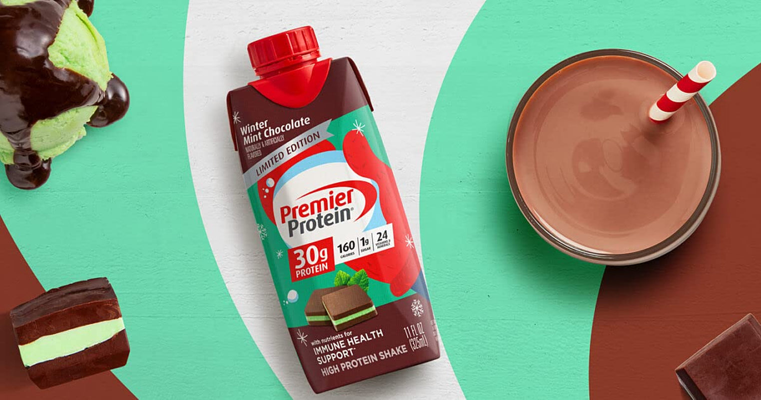 Premier Protein Winter Mint Chocolate Protein Shake 11 Fl Oz (Pack of ...