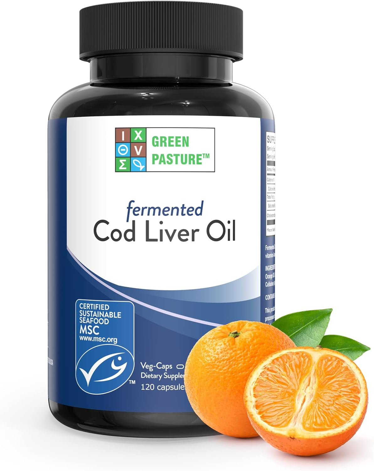 Fermented Cod Liver Oil Orange Flavor 120 Caps – SuppsWorld