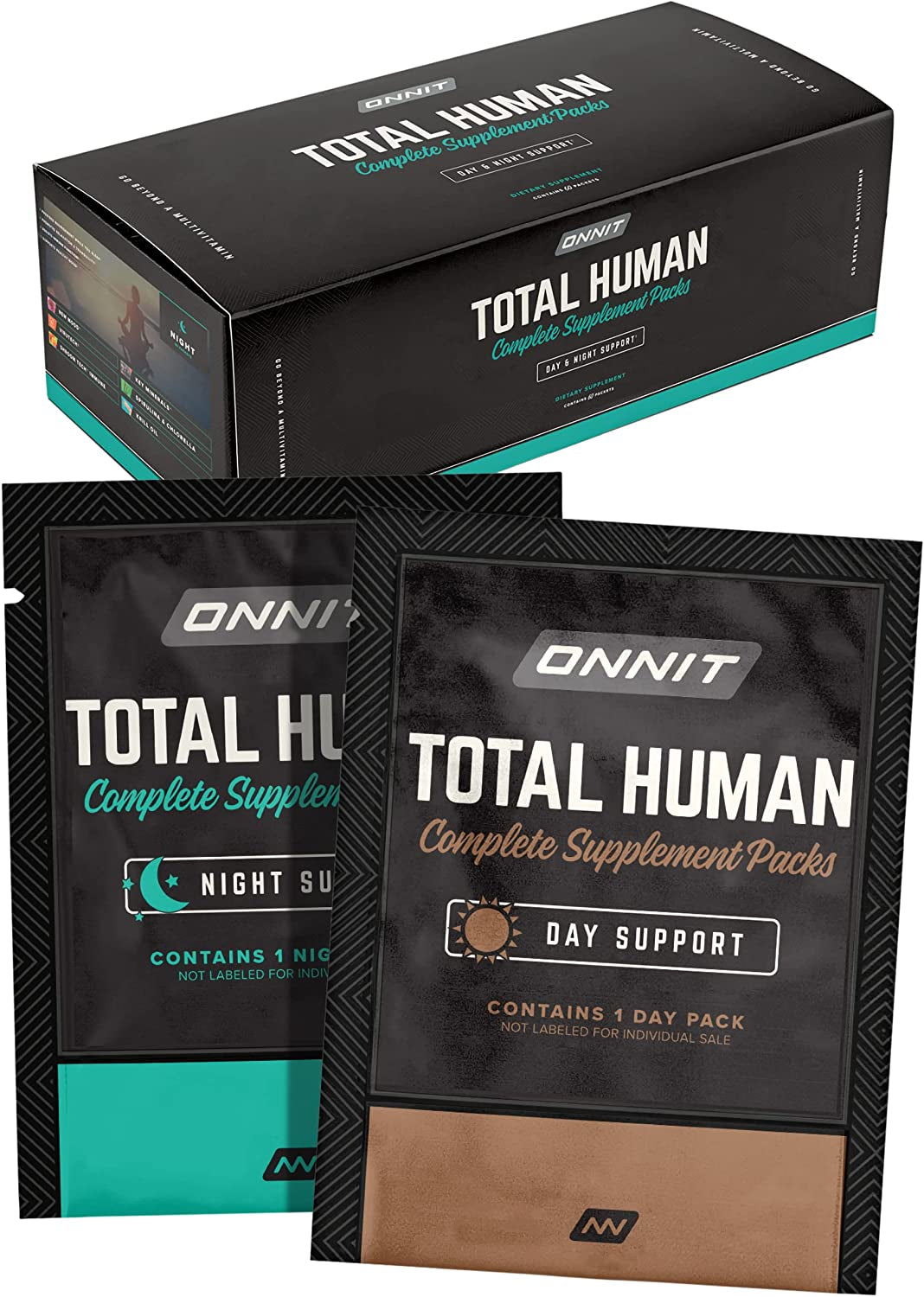 ONNIT Total Human Day and Night Vitamin Packs for Men and Women,Capsul ...