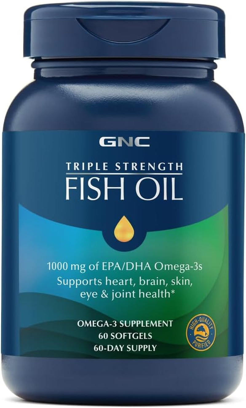 Triple Strength Omega 3 Fish Oil 1000Mg, 60 Count, Supports Joint, Ski ...