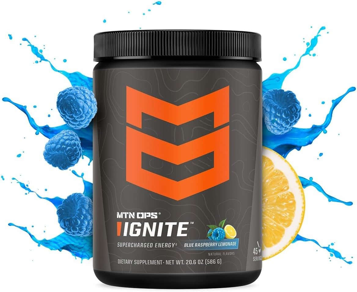 MTN OPS Ignite Energy Drink Powder, Gluten Free Nitric Oxide Supplemen ...