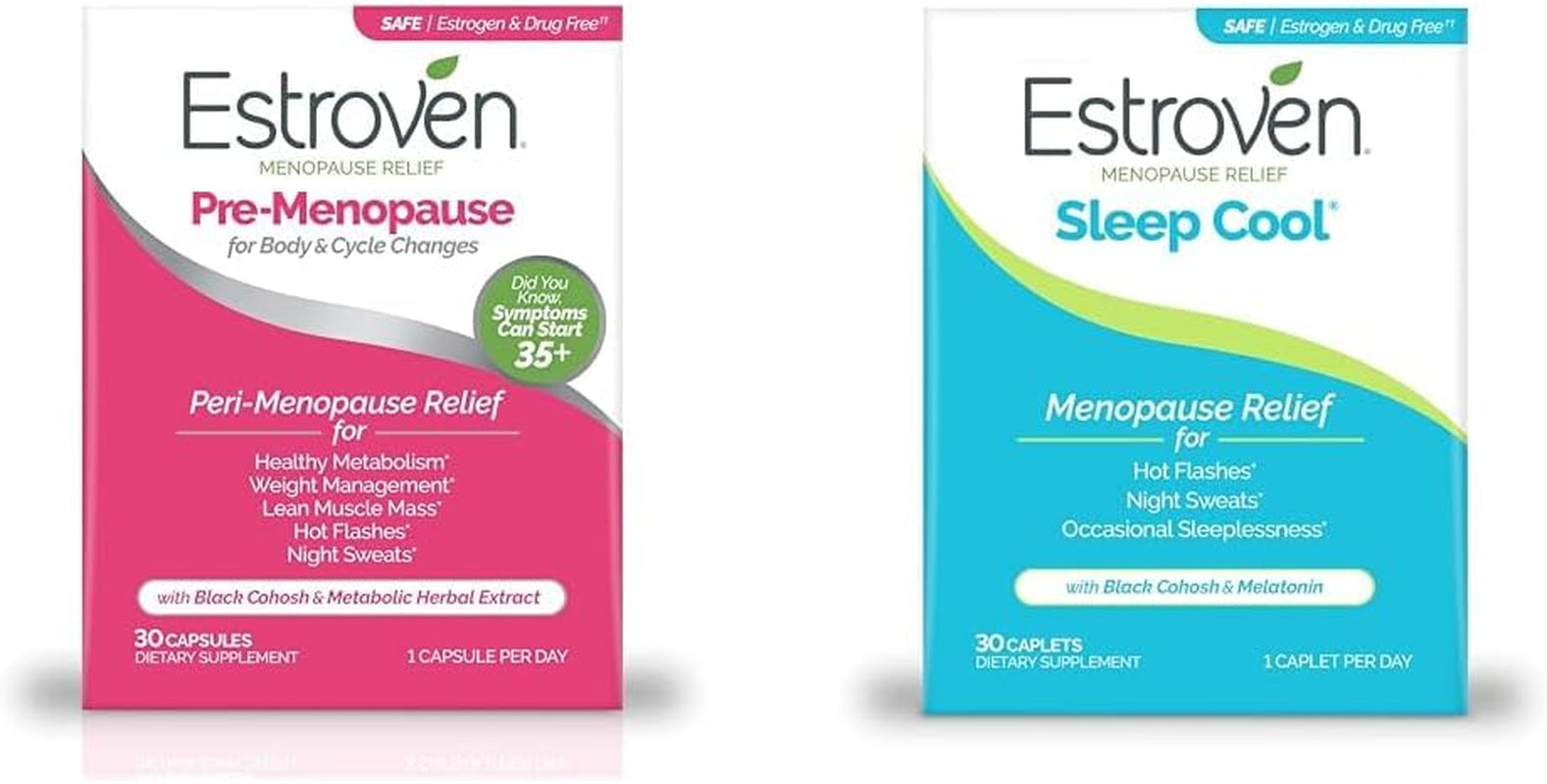 Estroven Menopause Relief Bundle with Pre-Menopause 30 Ct and Sleep Co ...