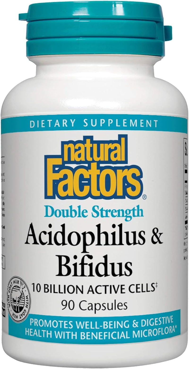 Natural Factors, Acidophilus & Bifidus Double Strength, Probiotic and ...