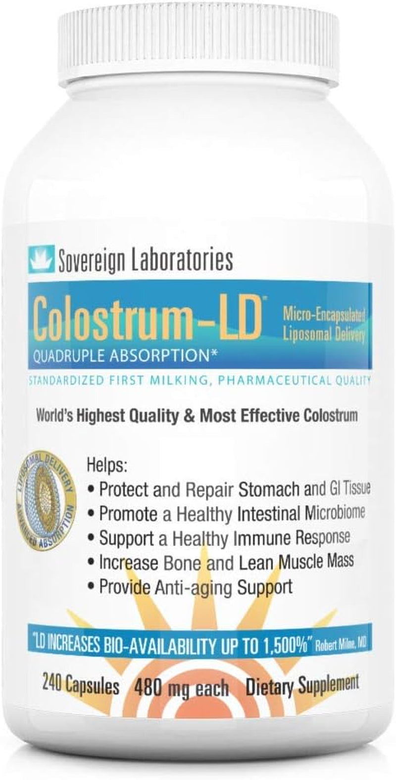 Colostrum-Ld Colostrum Capsules - 240 Capsules - Liposomal Delivery ...