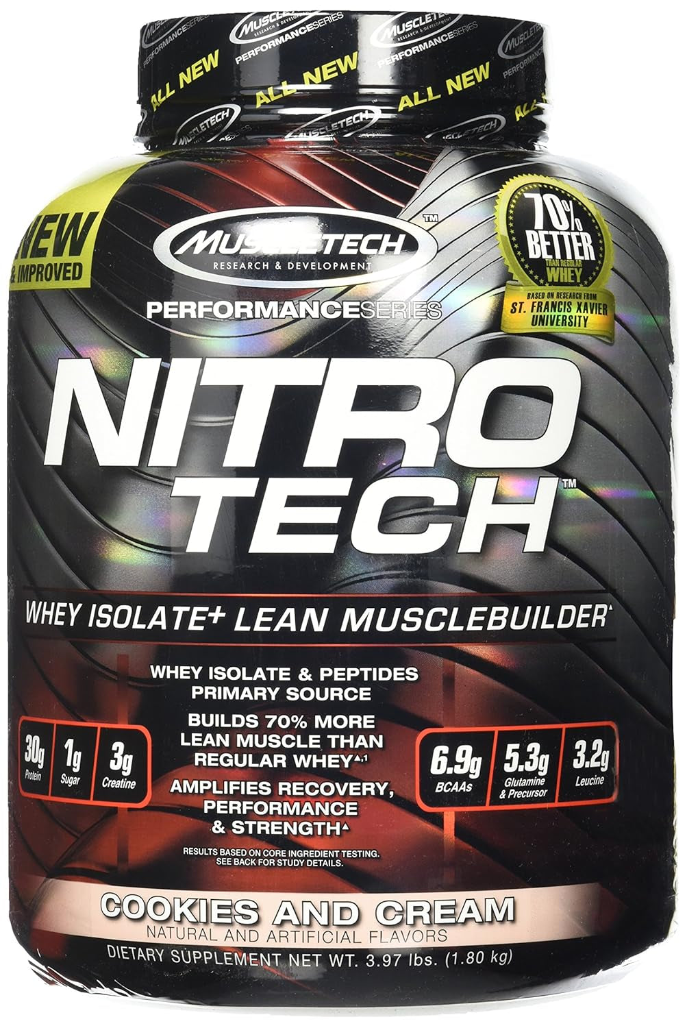 Muscletech Nitro-Tech Protein Powder, Cookies and Cream, 3.97 Pound ...