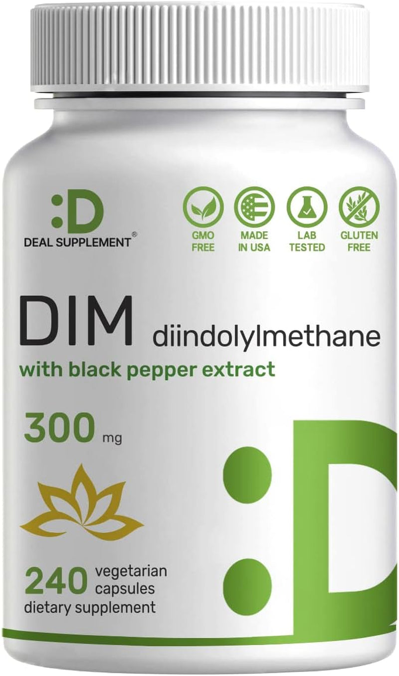 DIM Supplement 300Mg, 240 Caps, 4 Months Supply, Diindolylmethane DIM ...
