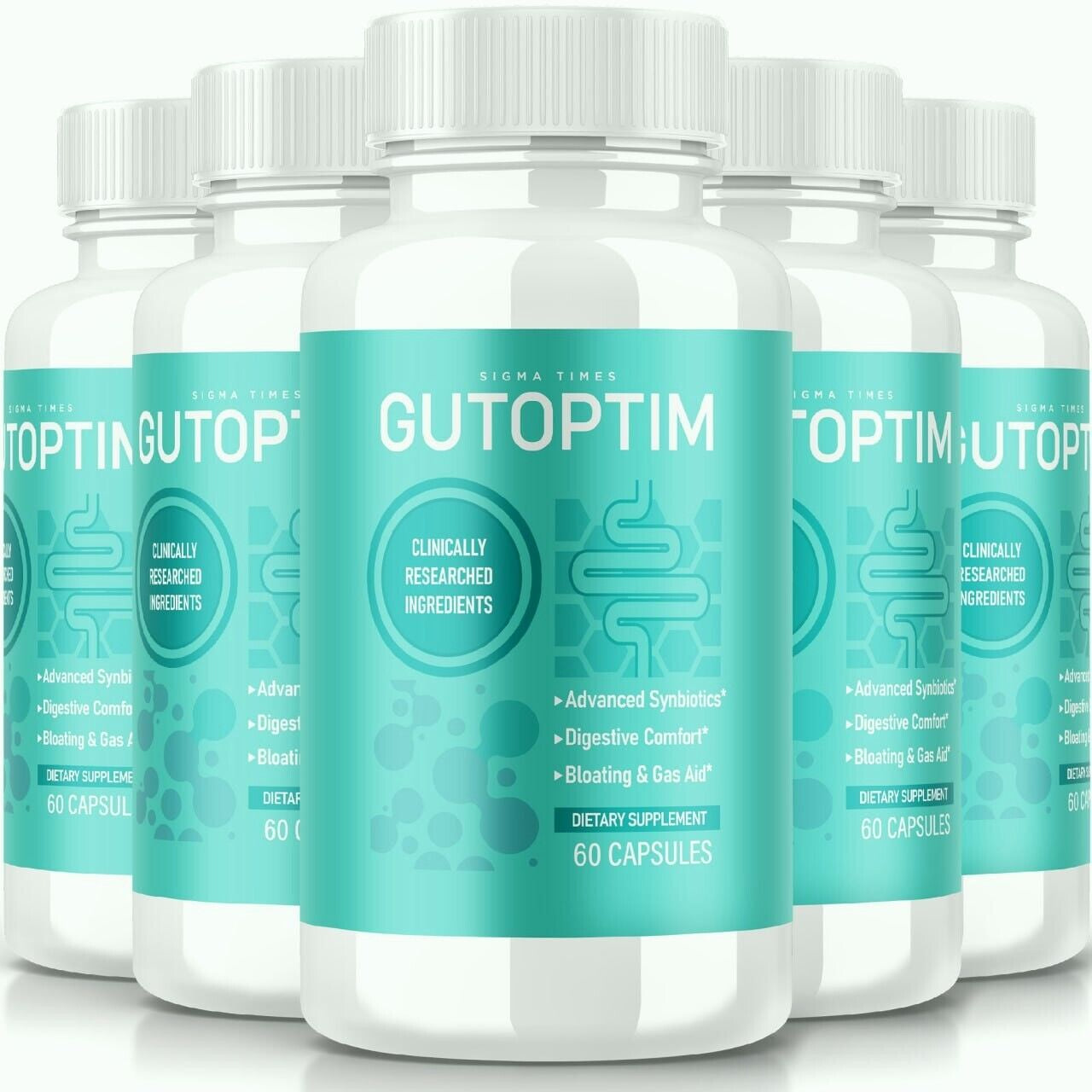 (5 Pack) Gutoptim Advanced Gut Health Pills to Support Digestion & Blo ...