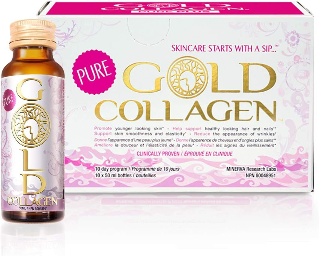 GOLD COLLAGEN Pure the Original Liquid Collagen Drink for Women and Me ...