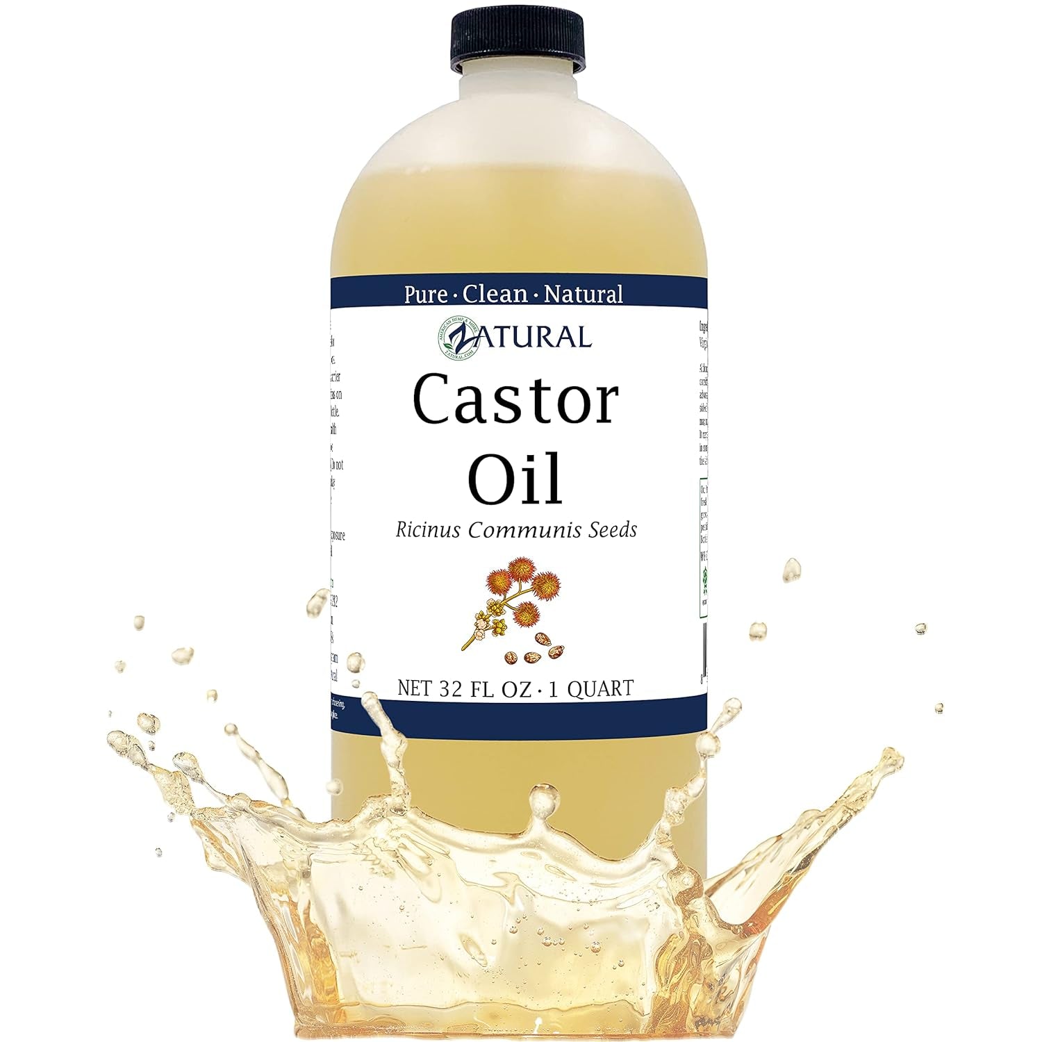 Castor Oil-Ricinus Communis-100% Pure, Clean Castor Oil(32 Ounce ...