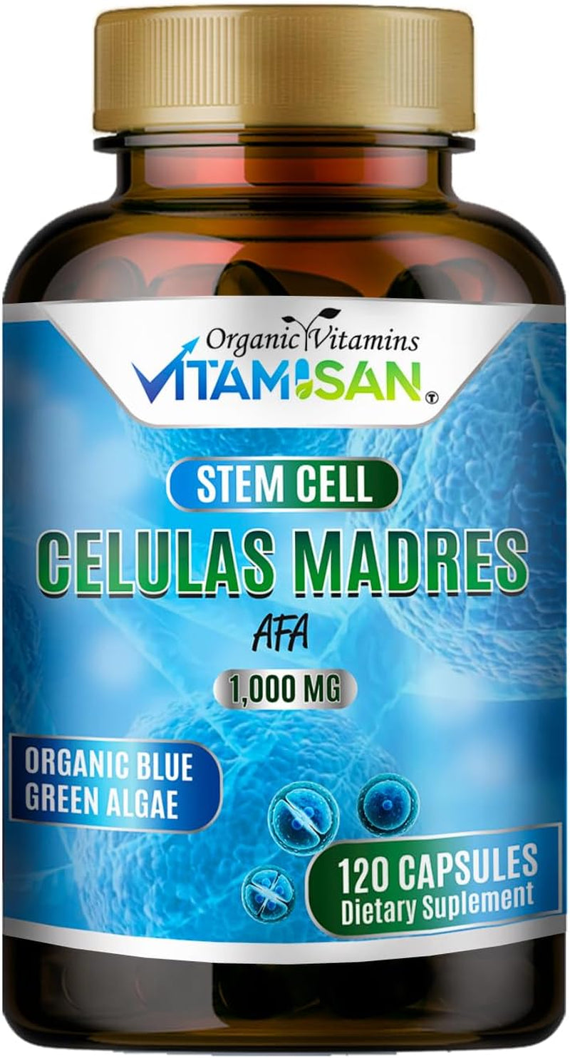 Celulas Madres AFA Stem Natural Cell 120 Capsules 1000 Mg Blue Green A ...