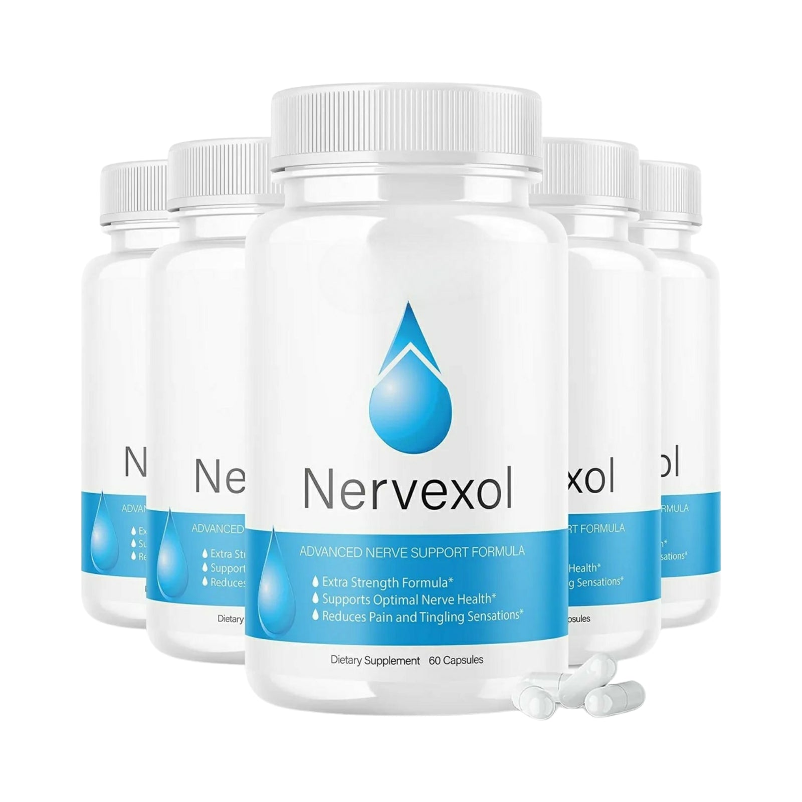 5-Pack Nervexol for Neuropathy Pain Relief Nerve Support Formula - 300 ...