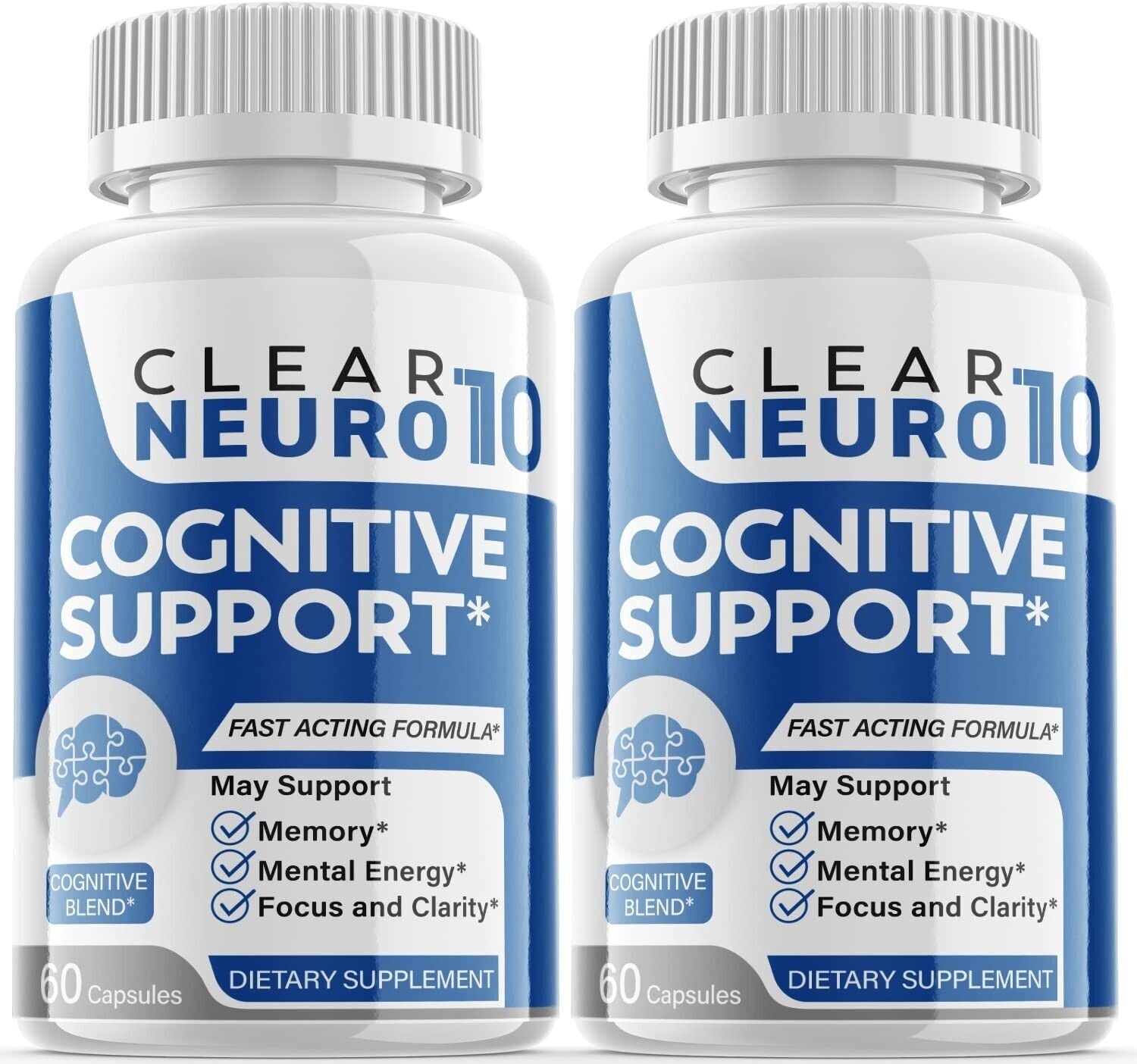 (2 Pack) Clear Neuro 10 - Brain Productivity & Cognitive Support - 120 ...