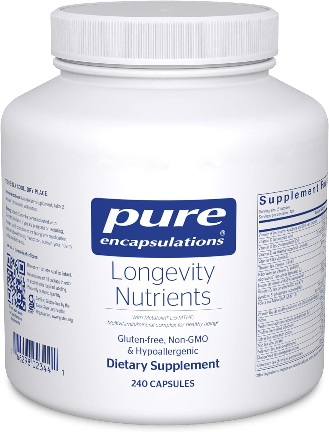 Longevity Nutrients | Multivitamin/Mineral Complex to Support Healthy ...