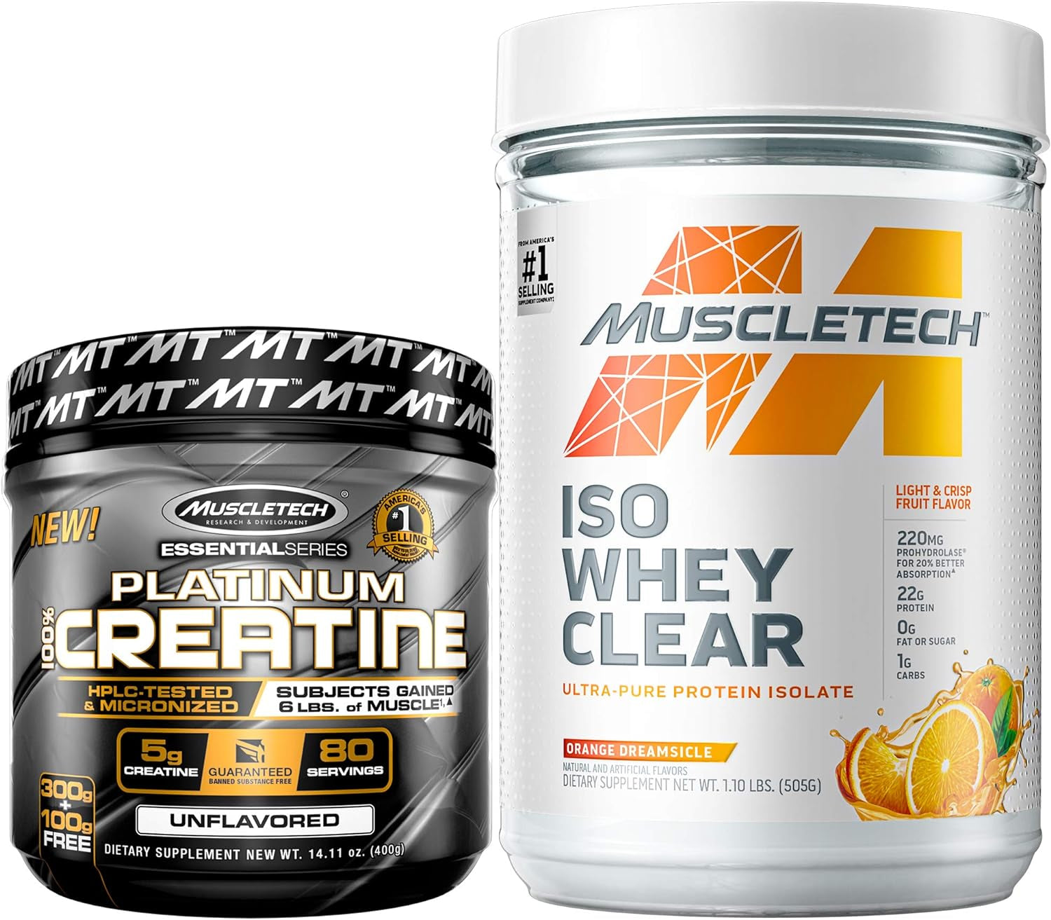 Muscletech Creatine + Whey Protein Isolate Bundle Platinum Creatine Is ...