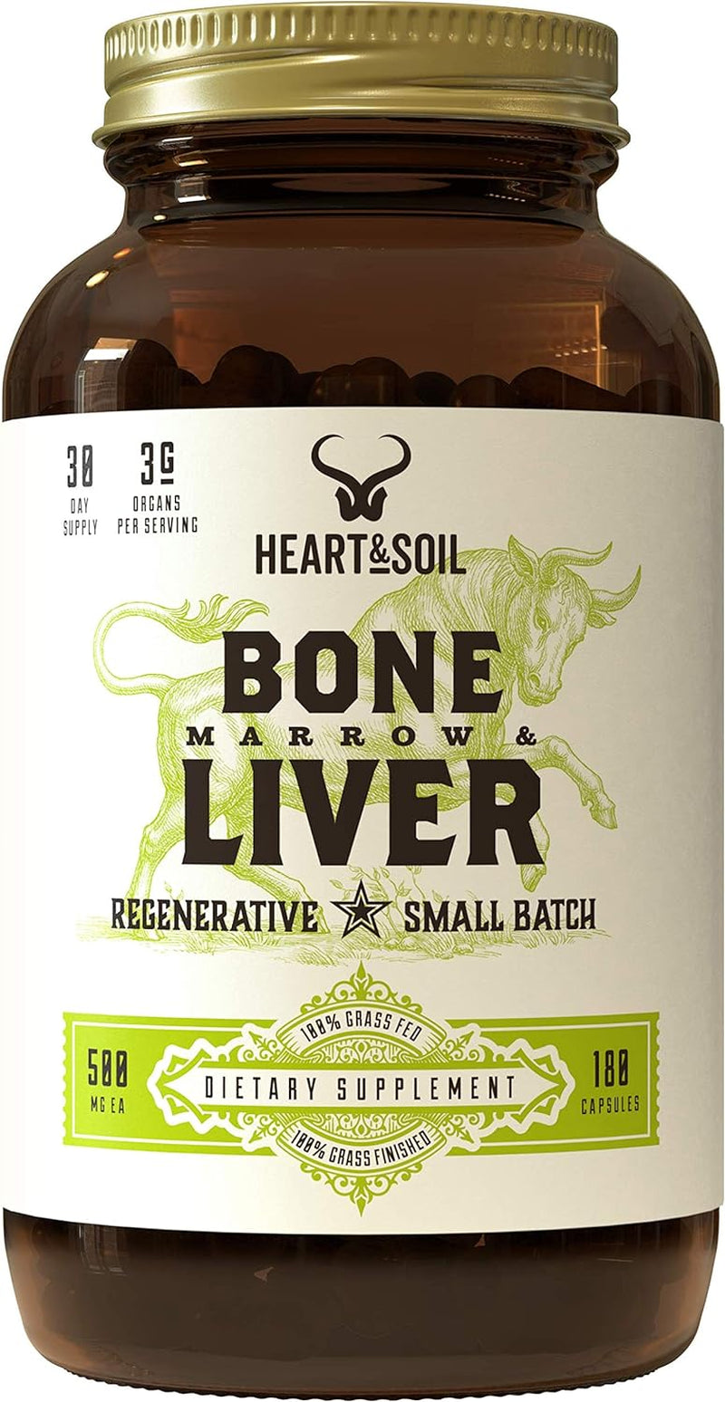 Grass-Fed Bone Marrow & Liver Supplement (180 Capsules) - Desiccated O ...