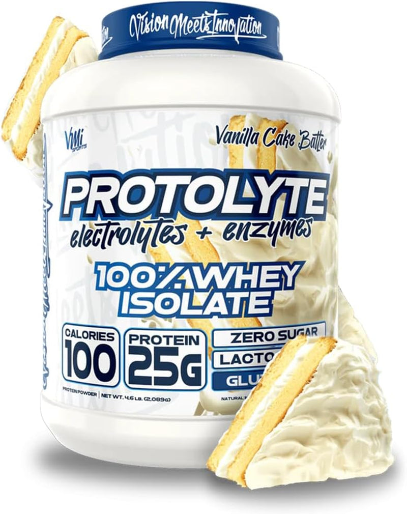 VMI Sports Protolyte Whey Isolate Protein Powder, Vanilla Cake Batter ...