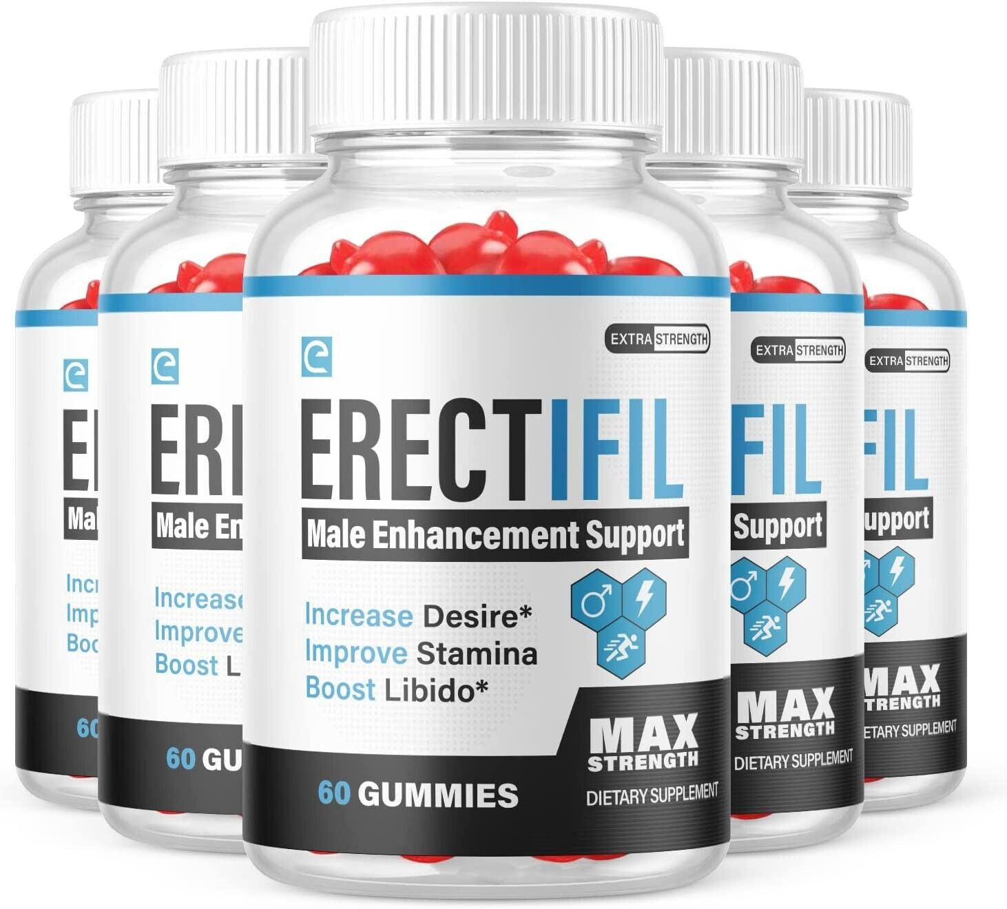 5 Pack - Erectifil Gummies, Male Virility - 300 Gummies – SuppsWorld