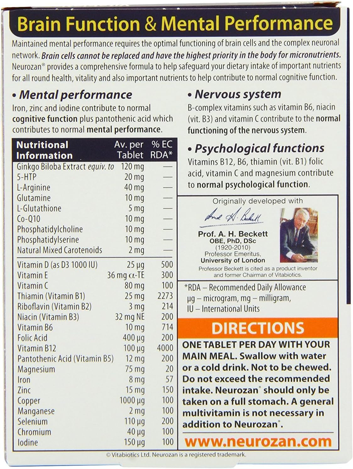 Vitabiotics Neurozan Capsules 30 Capsules – SuppsWorld