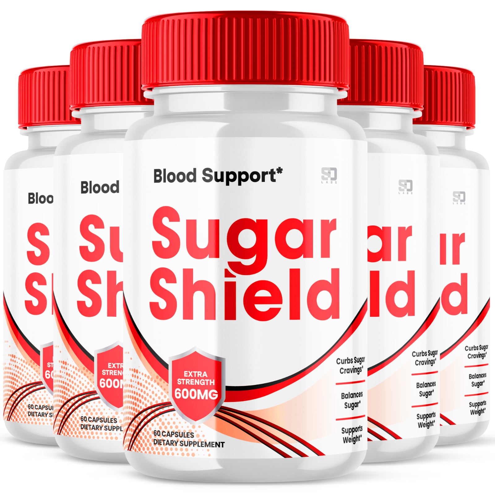 (5 Pack) Sugar Shield Blood Support, Sugar Shield Blood Flow (300 Caps ...