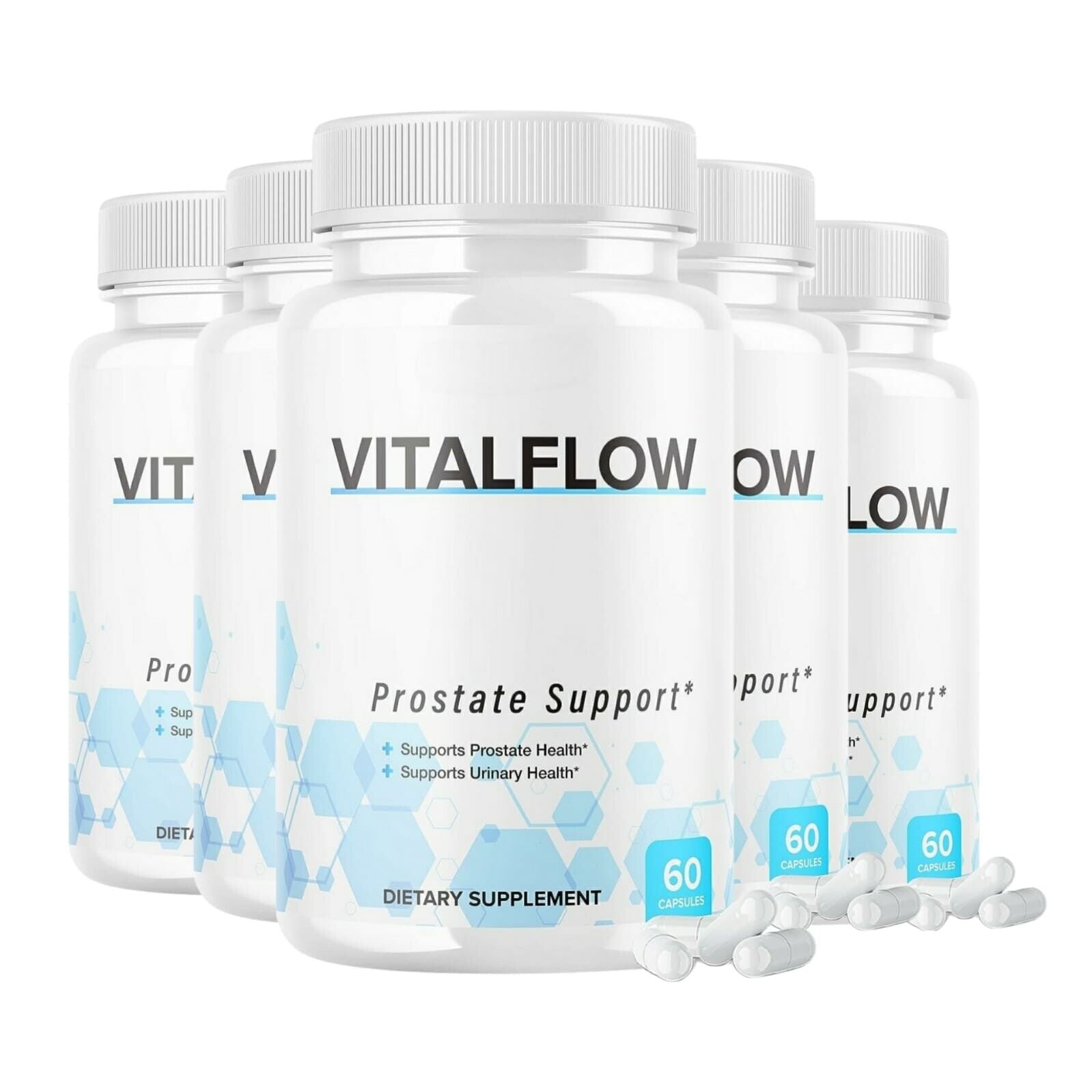 5-Pack Vitalflow All Natural Prostate Support Vital Flow - 300 Capsule ...