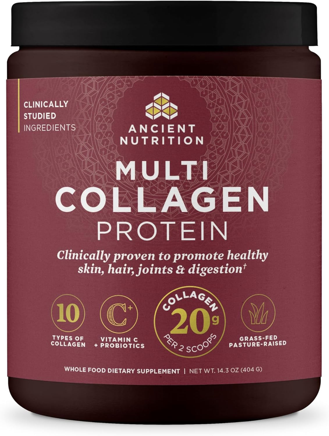Ancient Nutrition Collagen Powder Protein with Probiotics, Multi Colla ...