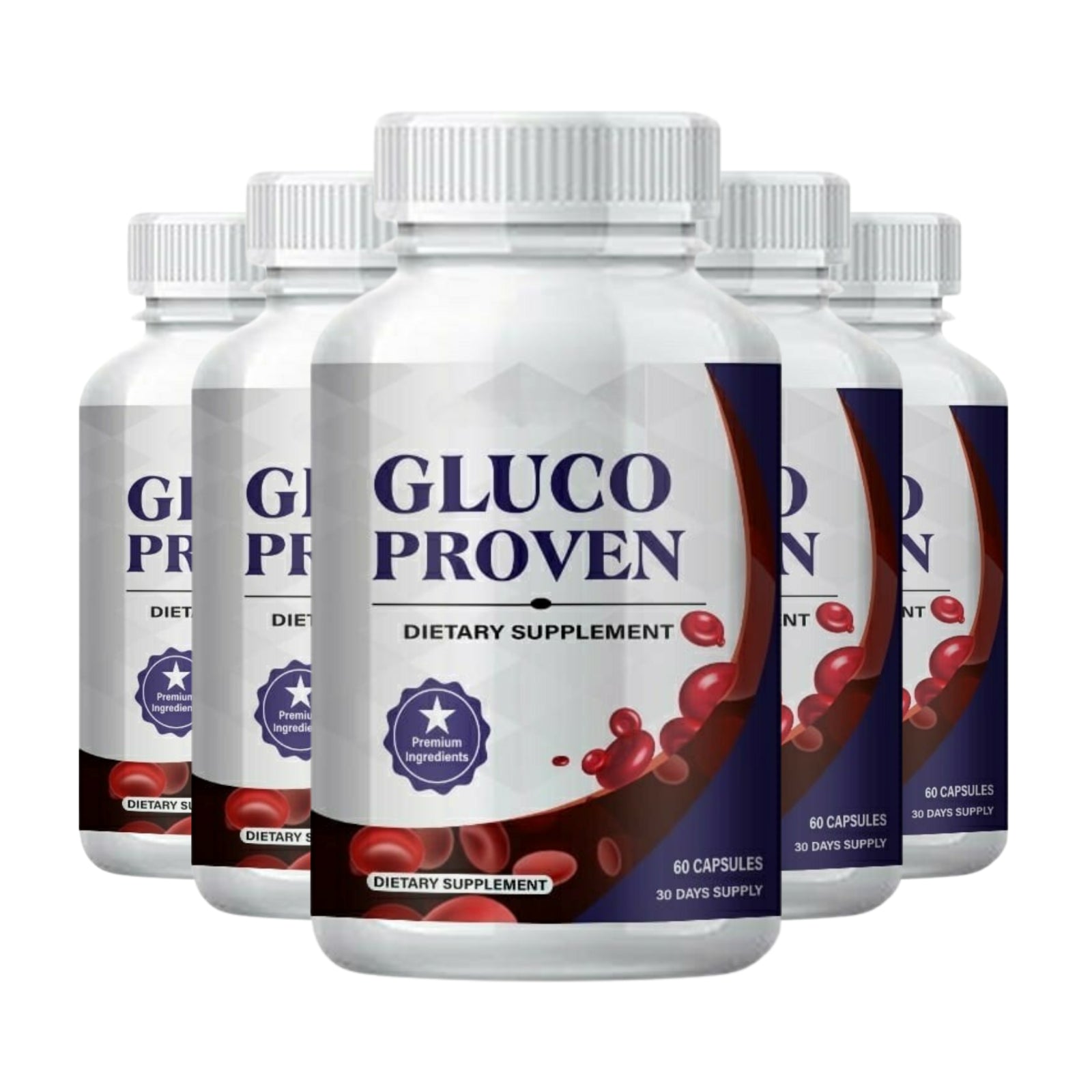 5-Pack Gluco Proven - Gluco Proven Advanced Formula Supplement - 300 C ...