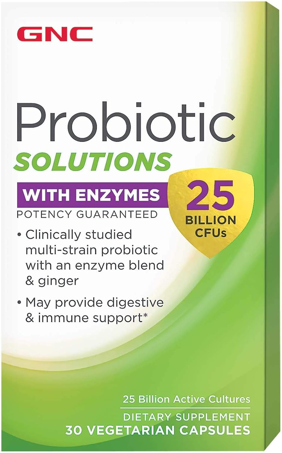 GNC Probiotic Solutions with Enzymes with 25 Billion Cfus, Twin Pack ...