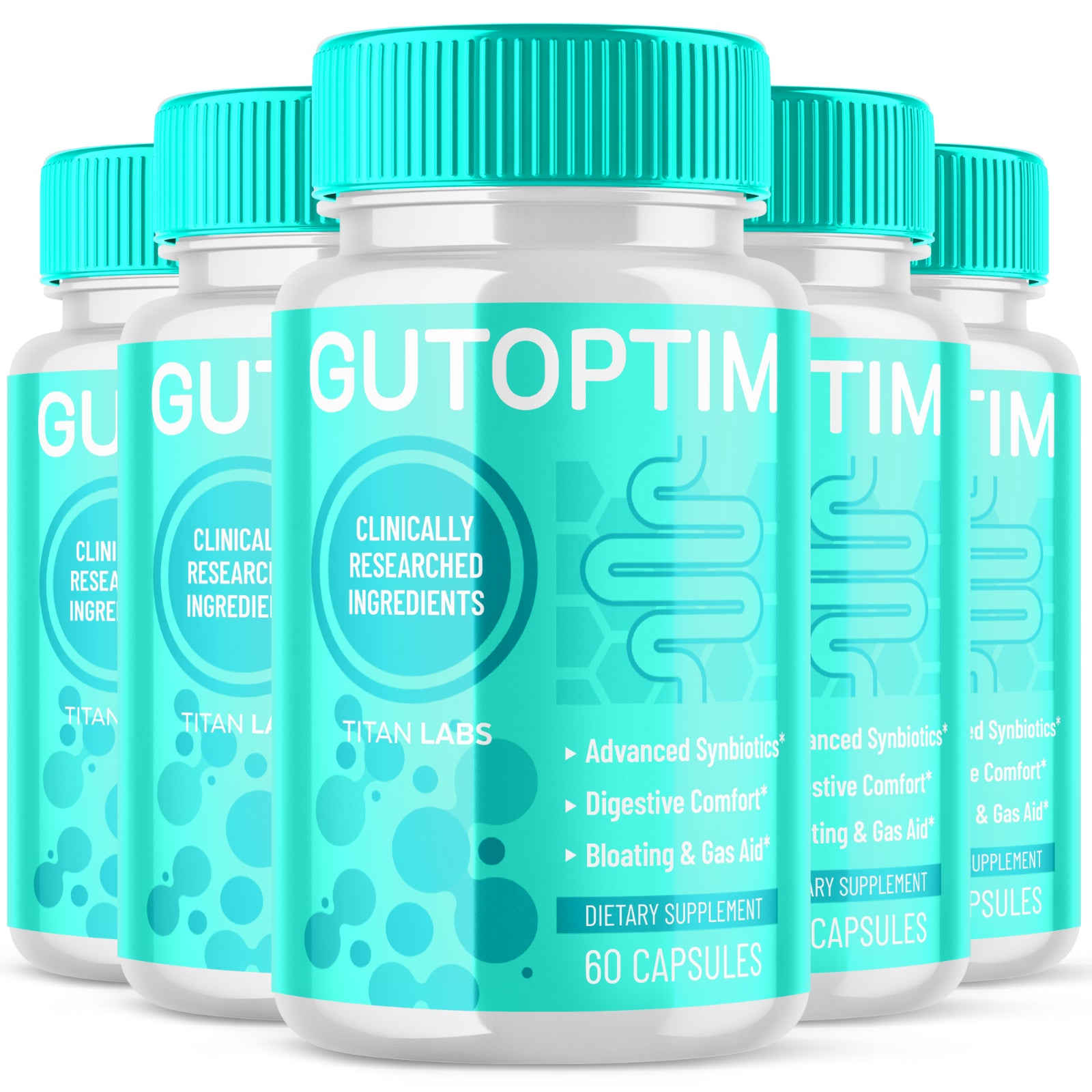 (5 Pack) Gutoptim Probiotic Gut Health Formula Enhance Digestion (300 ...