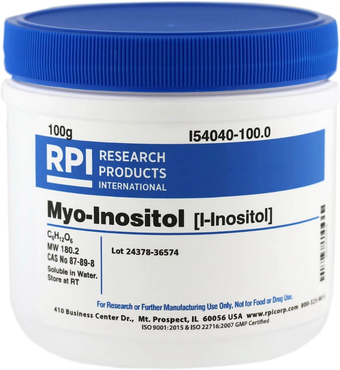 RPI Myo-Inositol [I-Inositol], 100 Grams – SuppsWorld