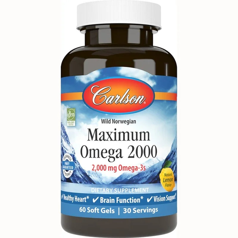 Carlson Maximum Omega 2,000 Mg Omega-3S, 60 Each – SuppsWorld